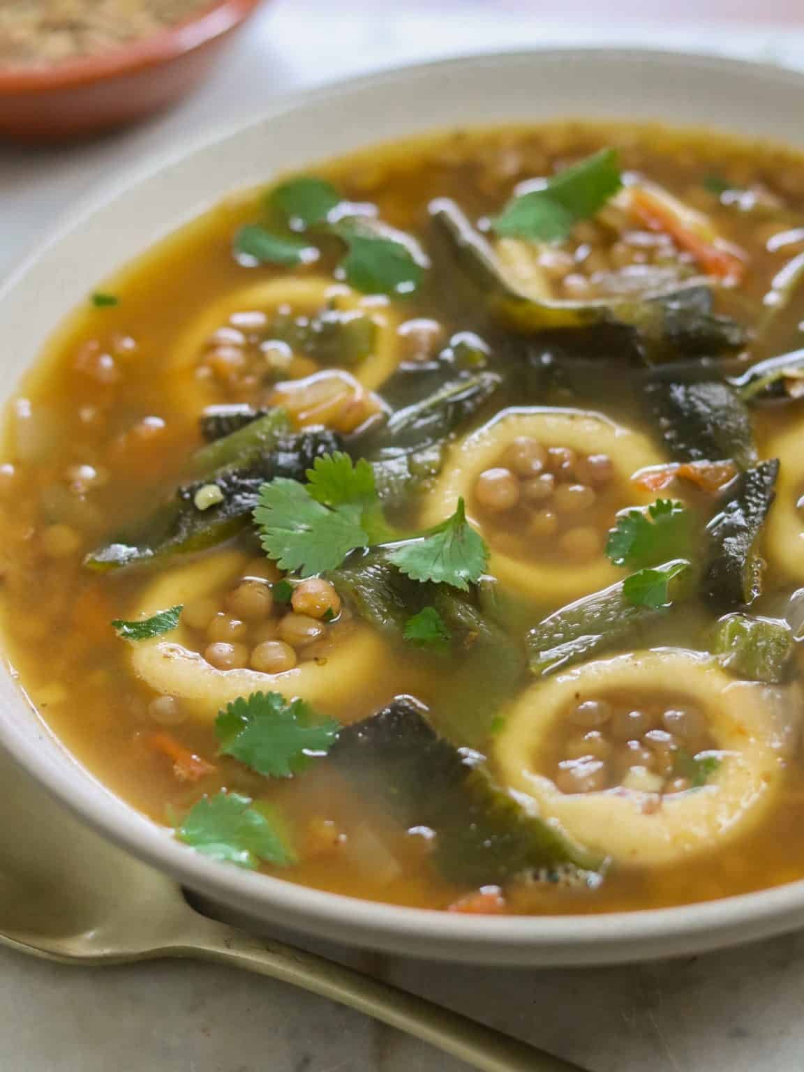 Chochoyotes in Lentil Soup - Healthy Simple Yum